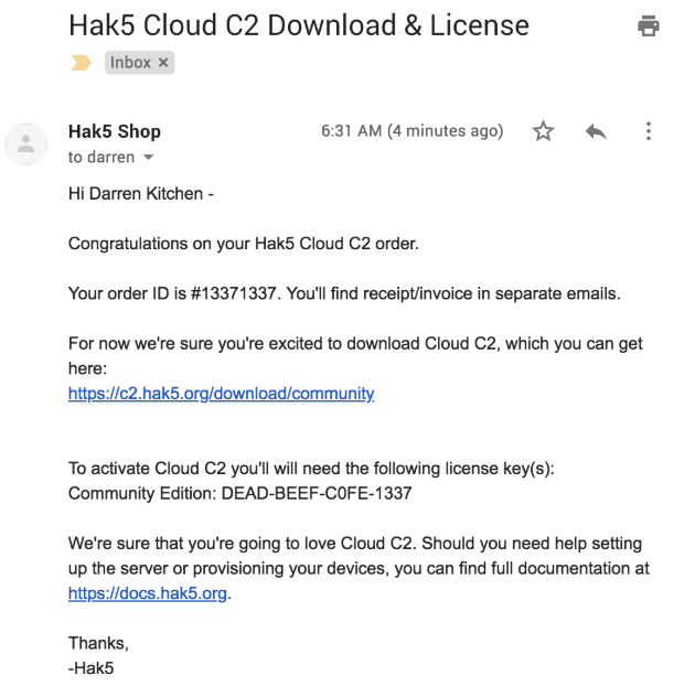 Licensing And Downloads | Hak5 - Cloud C²